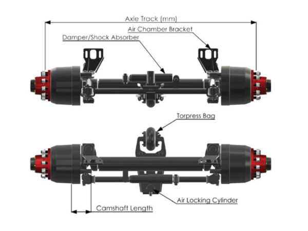 Steer Axles 300 series (310mm x 190mm) - Granning Axles & Solutions