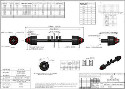 Drum Brake Axles 300 series - ⌀310 x 190mm - Granning Axles & Solutions