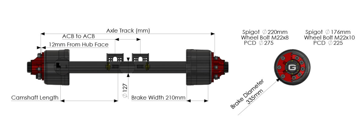 Drum Brake Axles 900 series - Granning Axles & Solutions